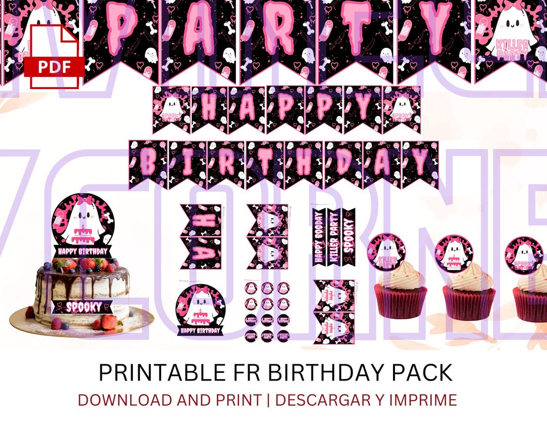 Halloween Birthday Banner Horror Movie Happy Birthday Banner Scary ...