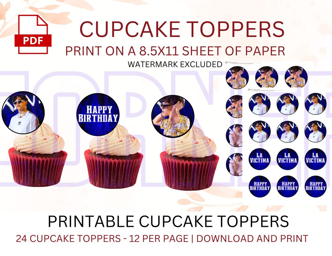 Xavi Cupcake Toppers | Xavi | Xavi La Diabla | Xavi Birthday Banners ...