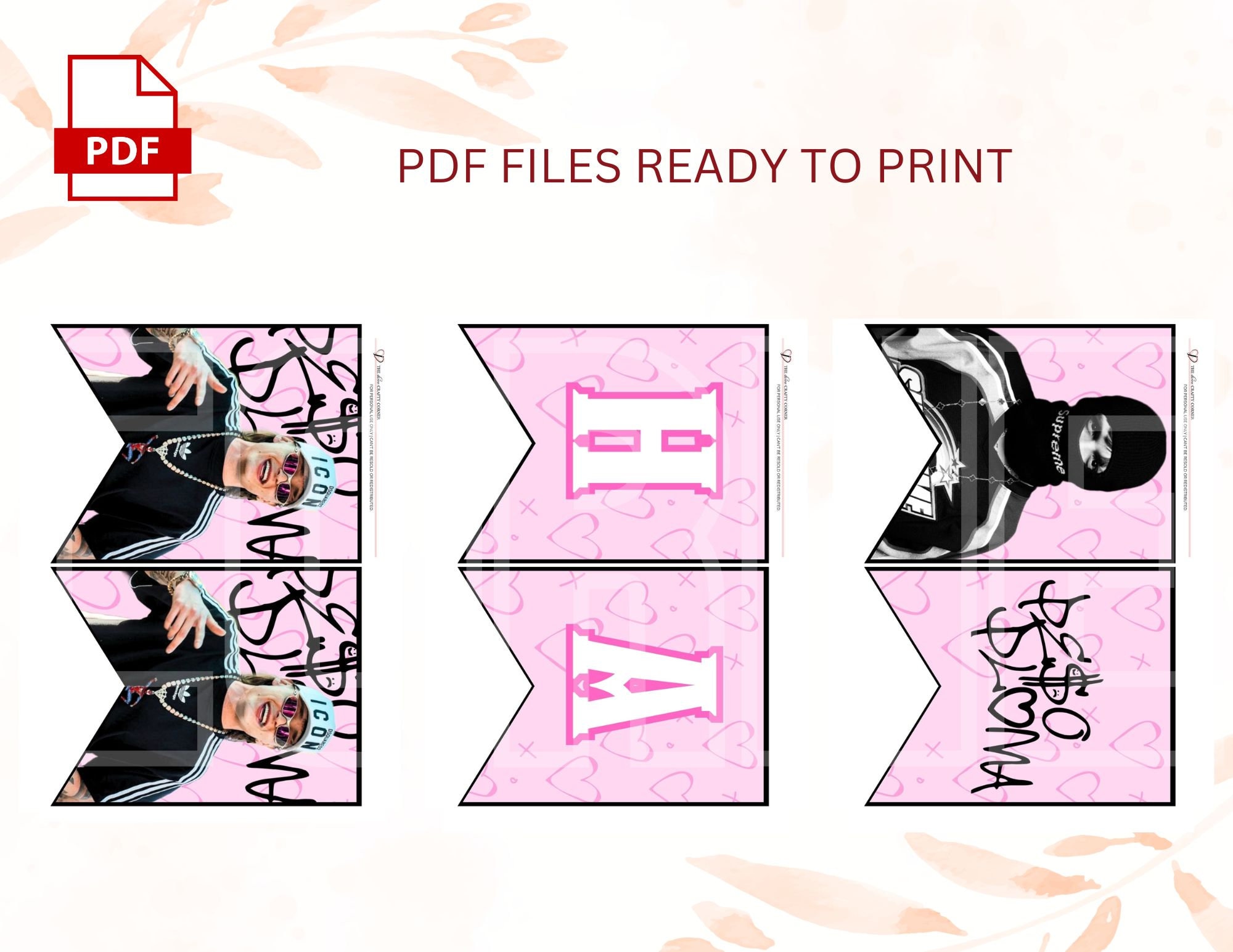 Pink Peso Pluma Birthday Banners Peso Pluma Peso Pluma - Etsy