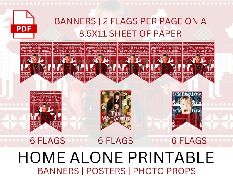 Home Alone Party Banner | the Wet Bandits | Home Alone Posters | Home ...