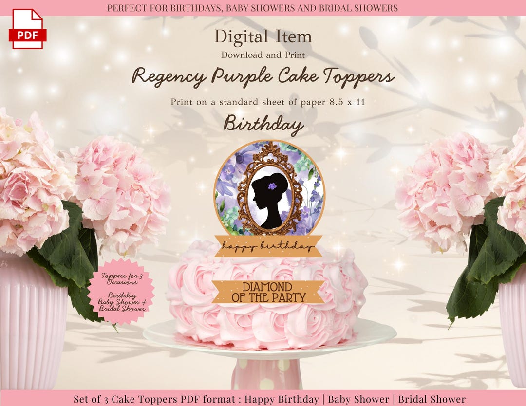 Regency Cake Toppers | Regency Birthday | Regency Bridal Shower ...