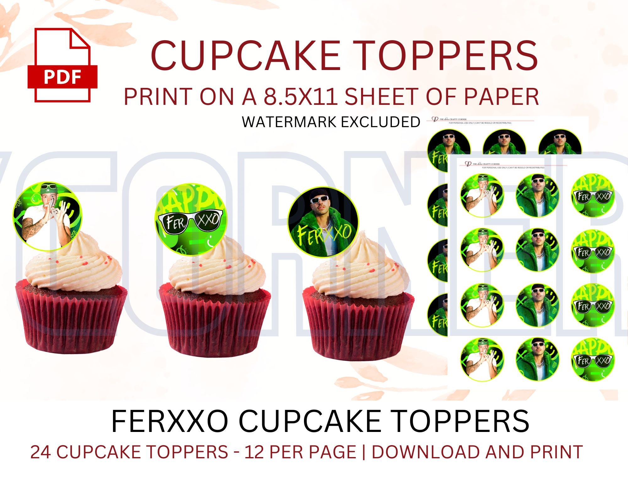 FERXXO Cupcake Toppers Feid FERXXO FERXXO Feliz - Etsy Israel