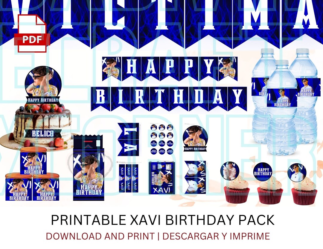 Xavi Birthday Banner | Xavi Birthday Pack | Xavi | La Diabla | Xavi SVG ...