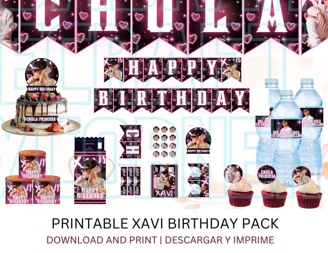 Xavi Birthday Banner Xavi Birthday Pack La Diabla Birthday Xavi Banner ...