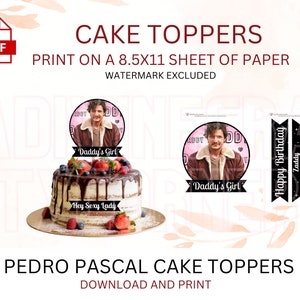 Pedro Pascal Cake Toppers | Zaddy | Pedro Pascal Zaddy | Pedro Pascal ...