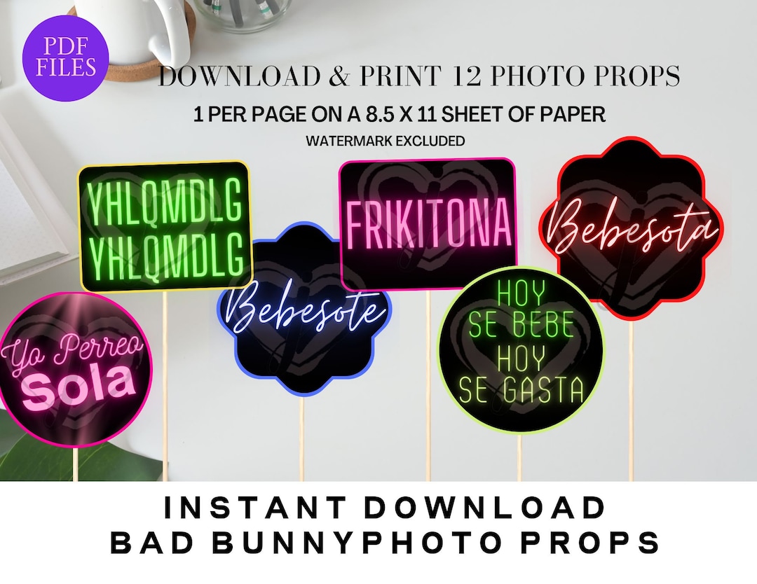 Bad Bunny Photo Props UVST Un Verano Sin Ti Bad Bunny Party UVST Party ...