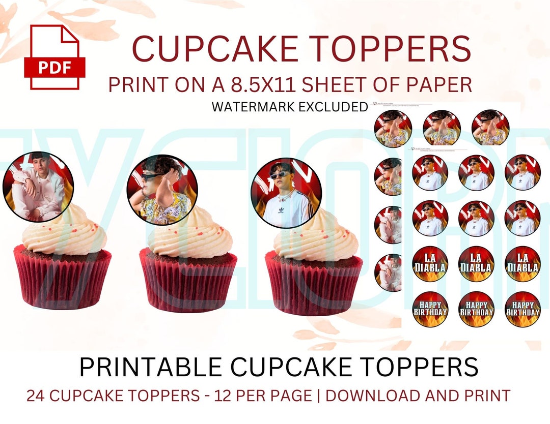 Xavi Cupcake Toppers | Xavi | Xavi La Diabla | Xavi Birthday Banners ...