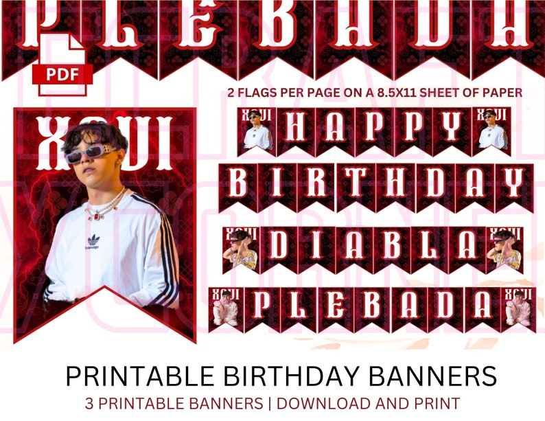 Xavi Birthday Banners Xavi La Diabla Xavi Party Xavi SVG Xavi ...