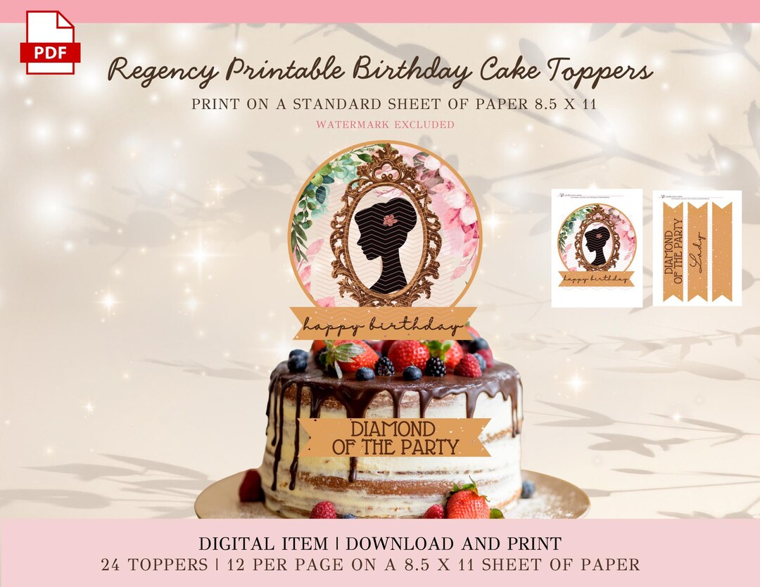Regency Birthday Cake Topper | Regency Birthday | Regency Birthday ...