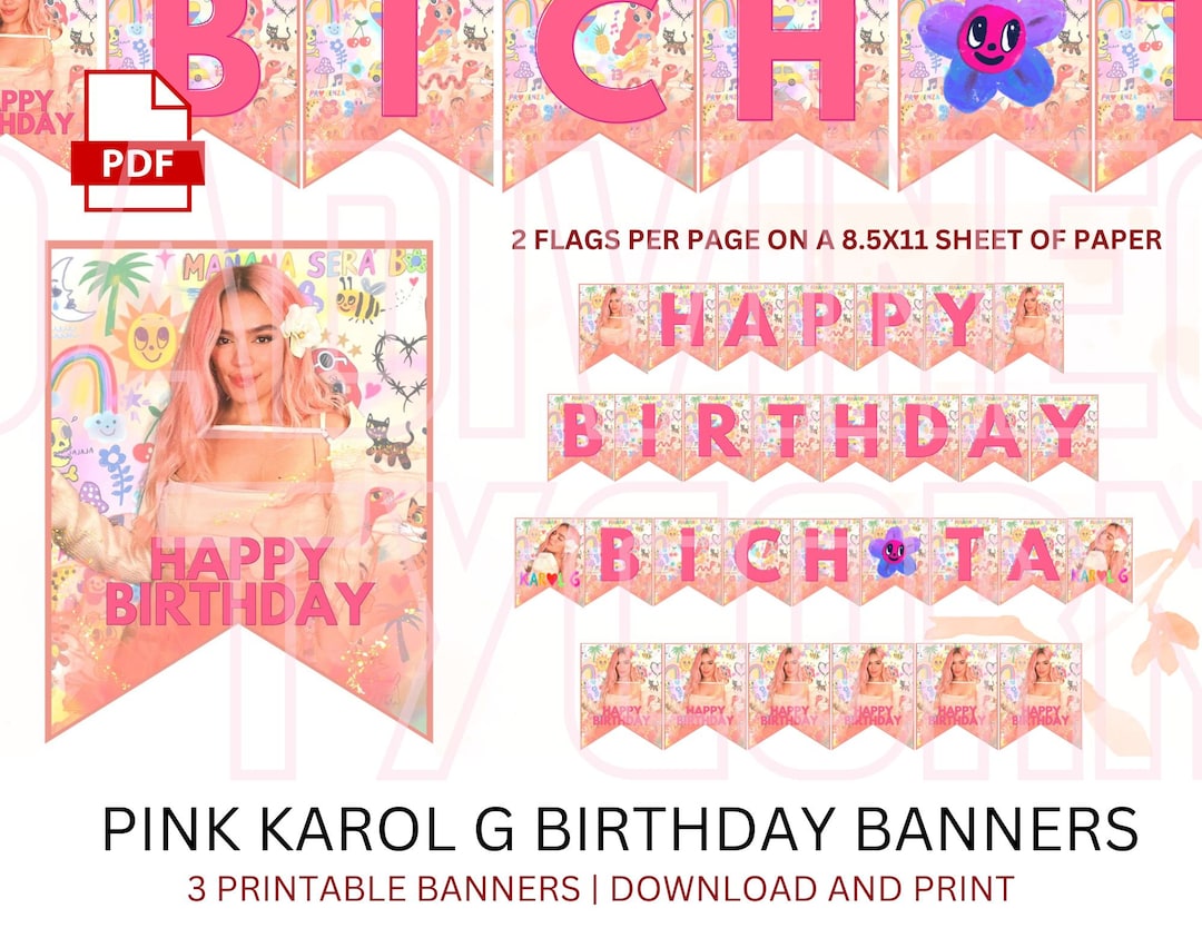 Karol G Birthday Banner | Karol G | Mañana Sera Bonito | Karol G ...