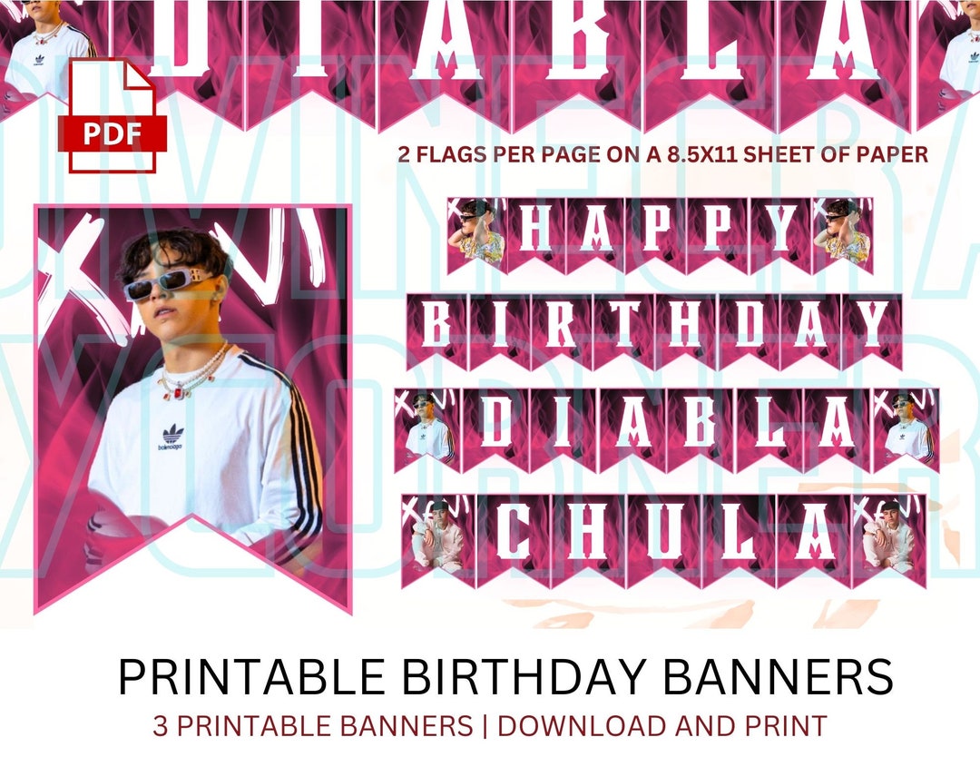 Xavi Birthday Banner | Xavi La Diabla | Xavi | Xavi Birthday | Xavi ...