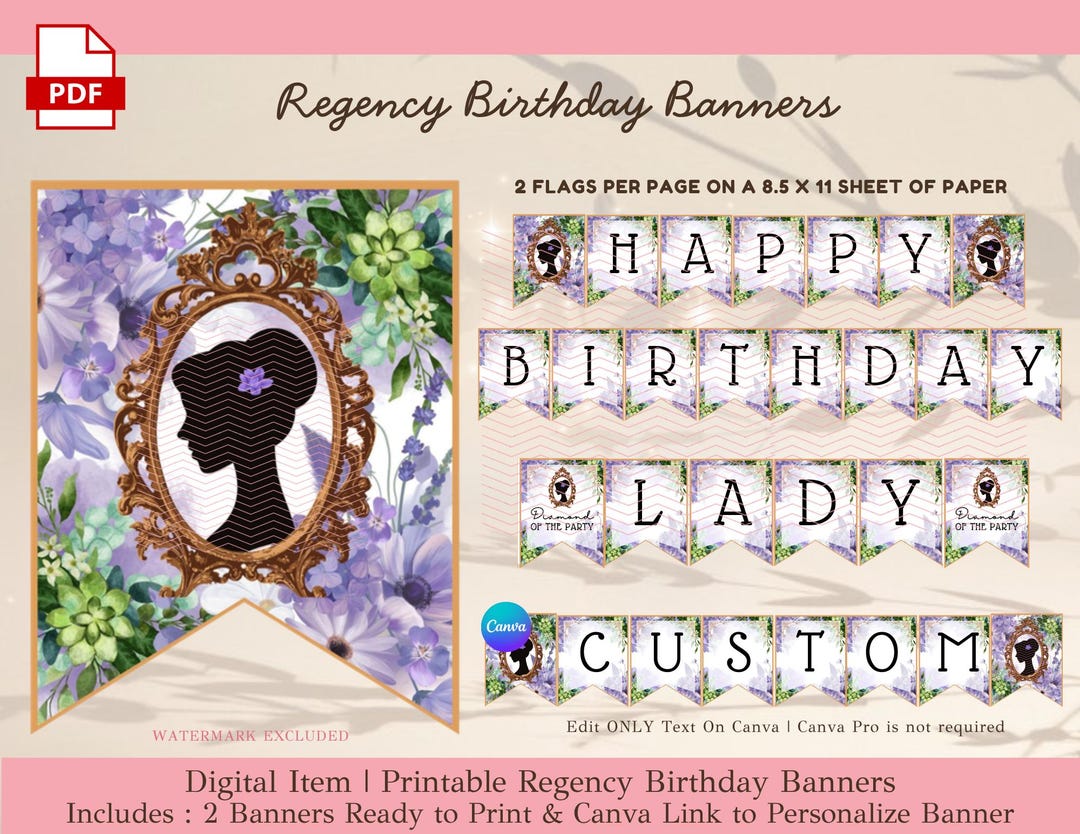 Regency Birthday Banner | Regency Banner | Regency Party | Regency ...