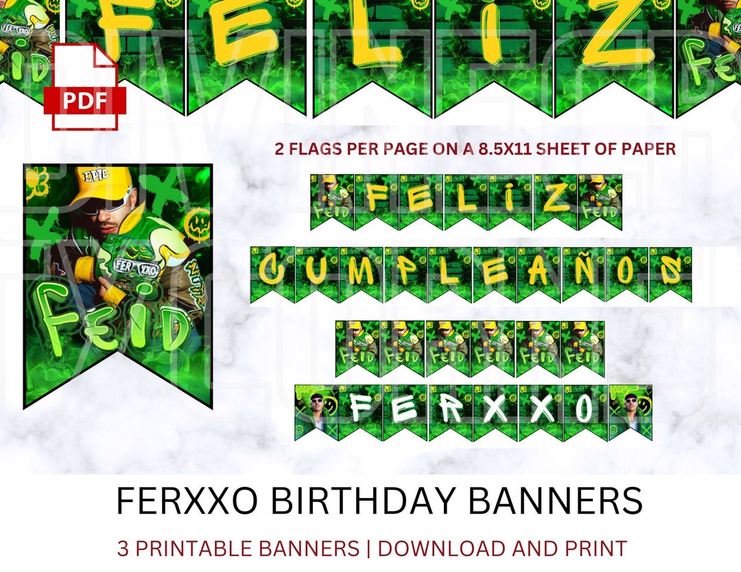 FERXXO Birthday Banners Feid FERXXO Feliz Cumpleaños Feid Birthday ...