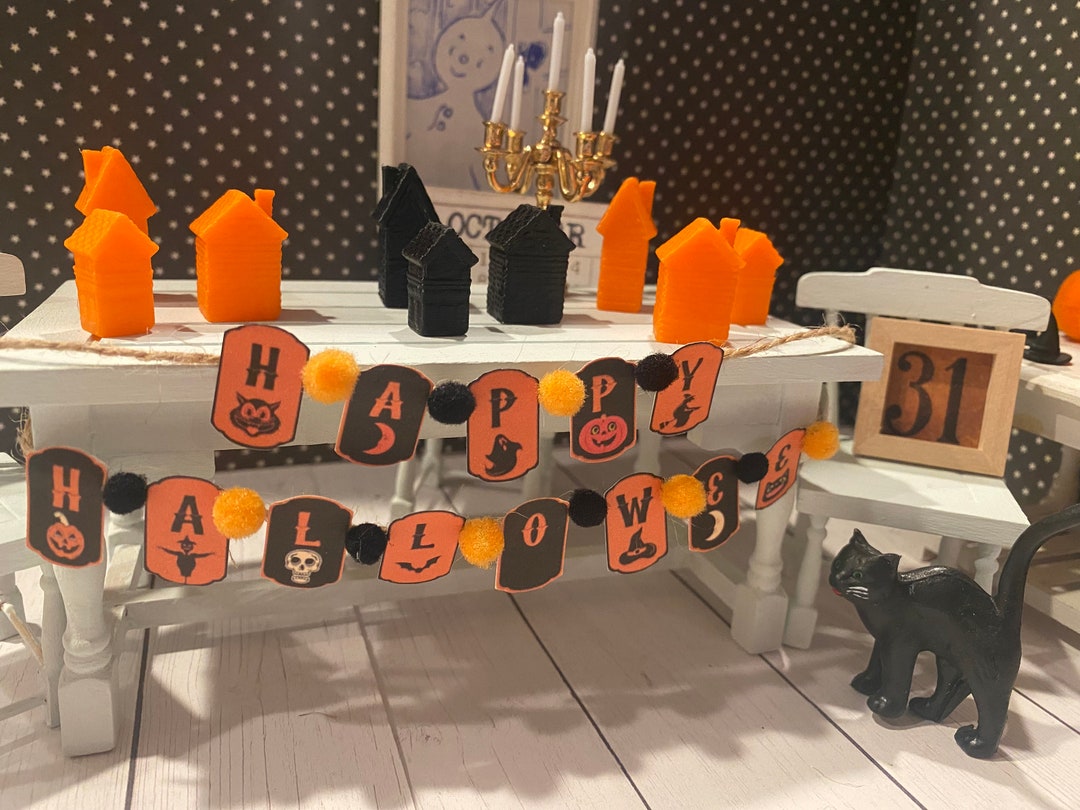 Miniature Halloween Village, Cute and Spooky, Dollhouse Halloween ...