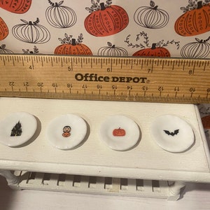 Miniature Halloween Dishes Set of Four, Dollhouse Fall and Halloween ...