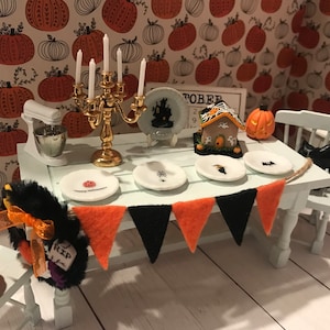 Miniature Halloween Dishes Set of Four, Dollhouse Fall and Halloween ...