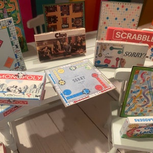 Miniature Board Games, Dollhouse Family Game Night, 1:12, Game Boxes ...