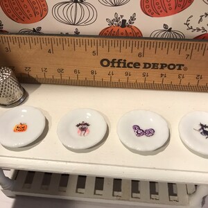 Miniature Halloween Dishes Set of Four, Dollhouse Fall and Halloween ...