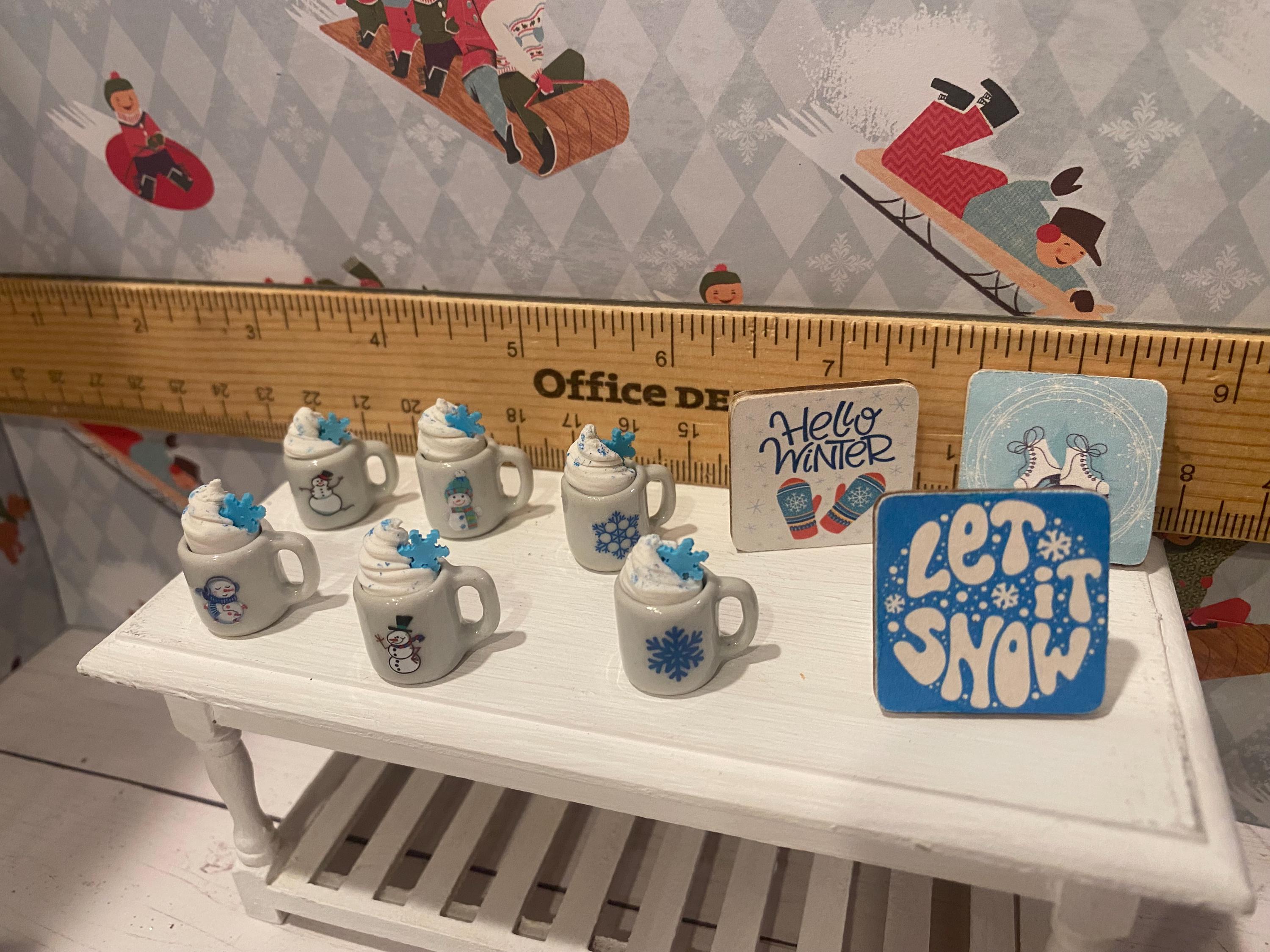 Miniature Cozy Winter Dollhouse Items, Winter Cocoa, Doughnuts, Baked ...