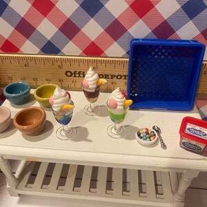 Miniature Ice Cream Shop, Dollhouse Ice Cream Parlor, Star Spangled Ice ...