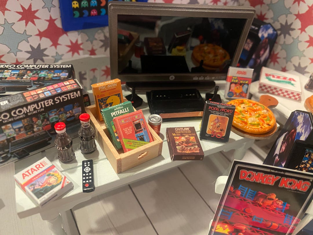 Miniature Game Console Box Set, Game Boxes, Dollhouse TV, Arcade Game ...
