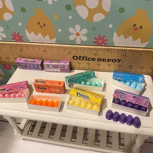 Miniature Peeps in Boxes, Dollhouse Easter Candy, 1:12, Peeps Boxes ...