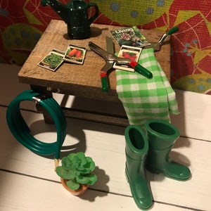 Miniature Potting Table, Dollhouse Gardening Accessories, 1:12 ...