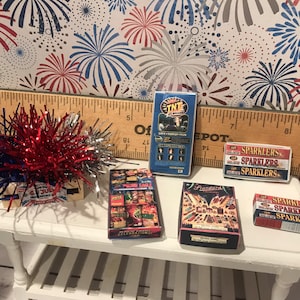 Miniature Fireworks Boxes and Dollhouse 4th of July Decorations and ...