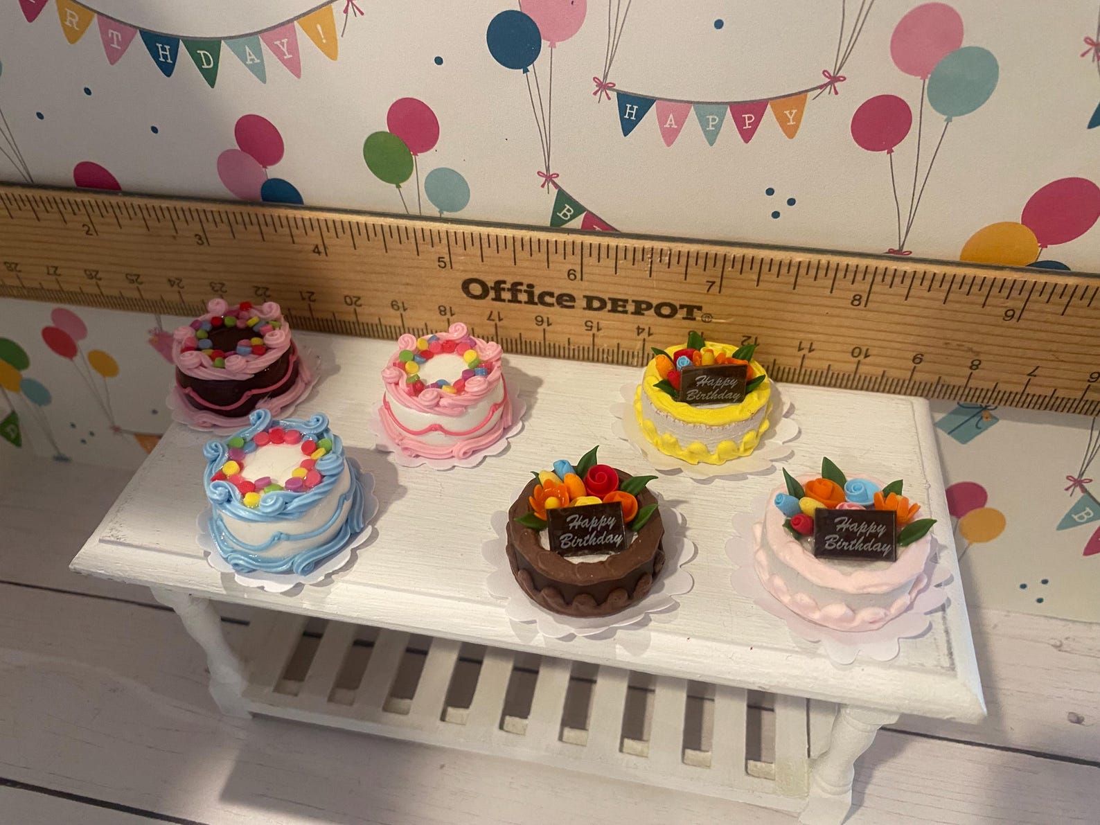Miniature Birthday Party, Dollhouse Birthday Accessories, 1:12, Cakes ...
