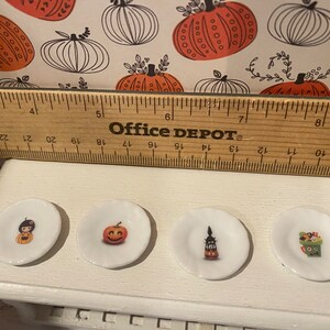 Miniature Halloween Dishes Set of Four, Dollhouse Fall and Halloween ...