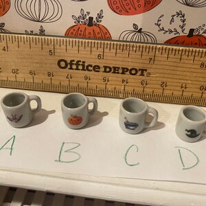 Miniature Halloween Dishes Set of Four, Dollhouse Fall and Halloween ...