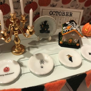 Miniature Halloween Dishes Set of Four, Dollhouse Fall and Halloween ...