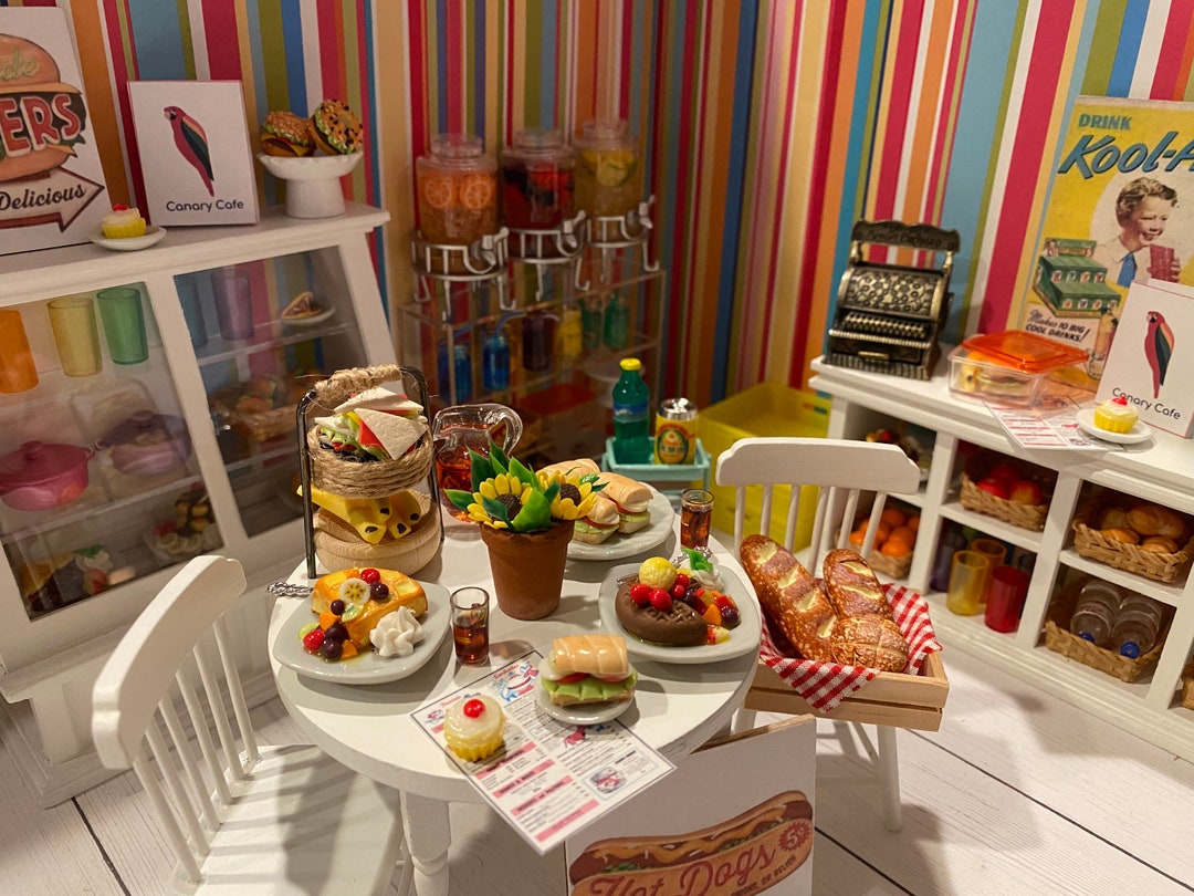 Miniature Cafe, Dollhouse Diner, Canary Cafe, Tiny Food, 1:12 ...