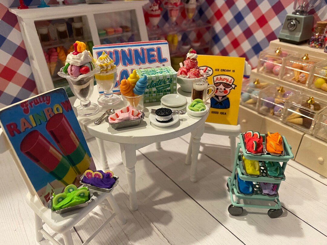 Miniature Ice Cream Shop, Dollhouse Ice Cream Parlor, Star Spangled Ice ...