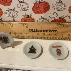 Miniature Halloween Dishes Set of Four, Dollhouse Fall and Halloween ...