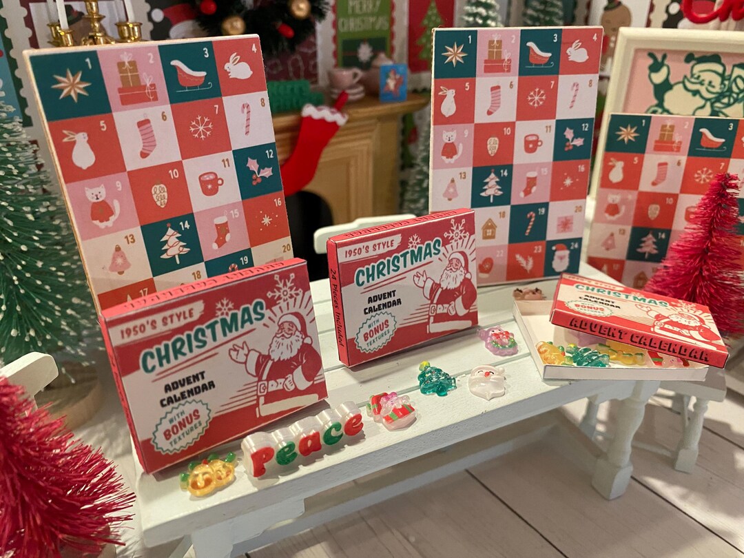 Miniature Christmas Advent Calendar, 1:12 Christmas Countdown ...