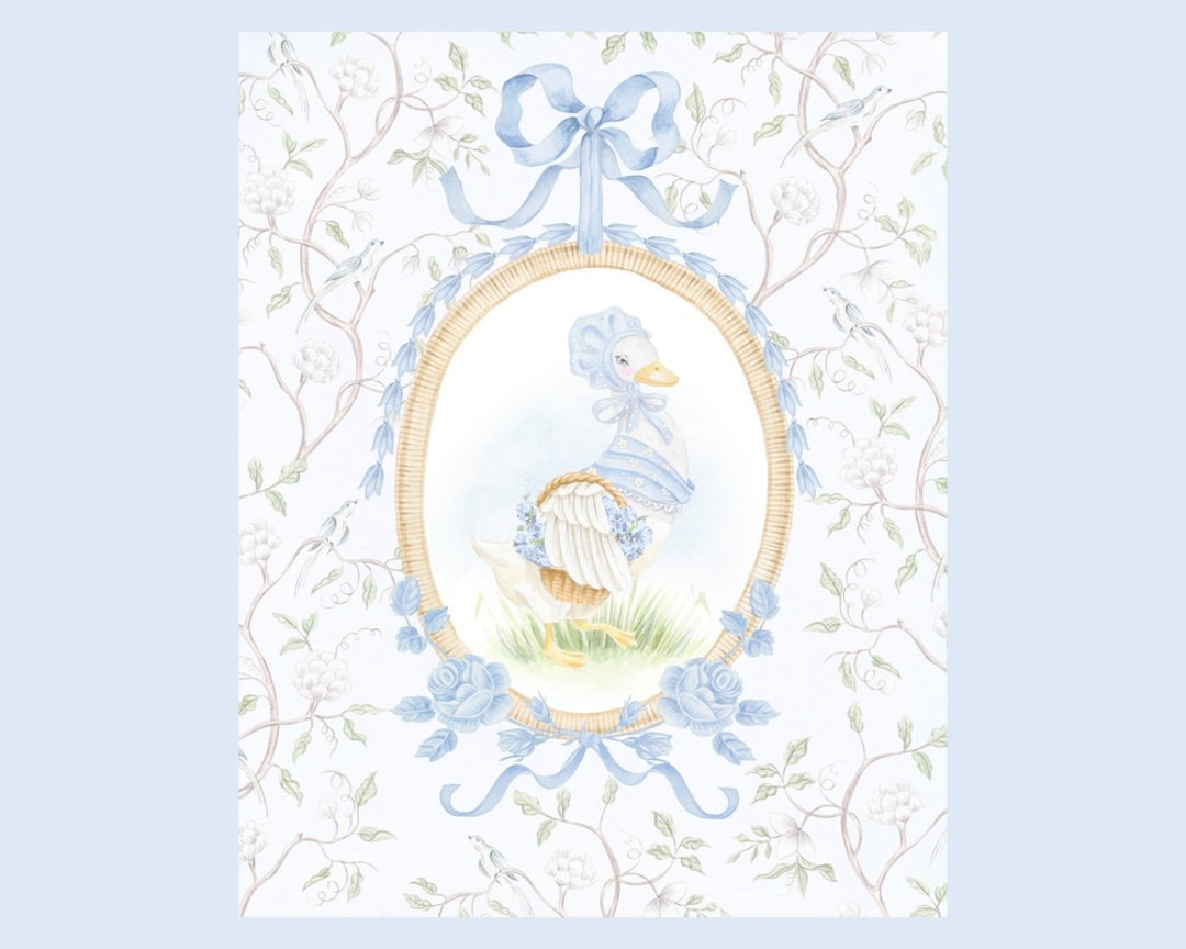 Watercolor Nursery Rhyme Mother Goose Art Print // Grand Millennial ...