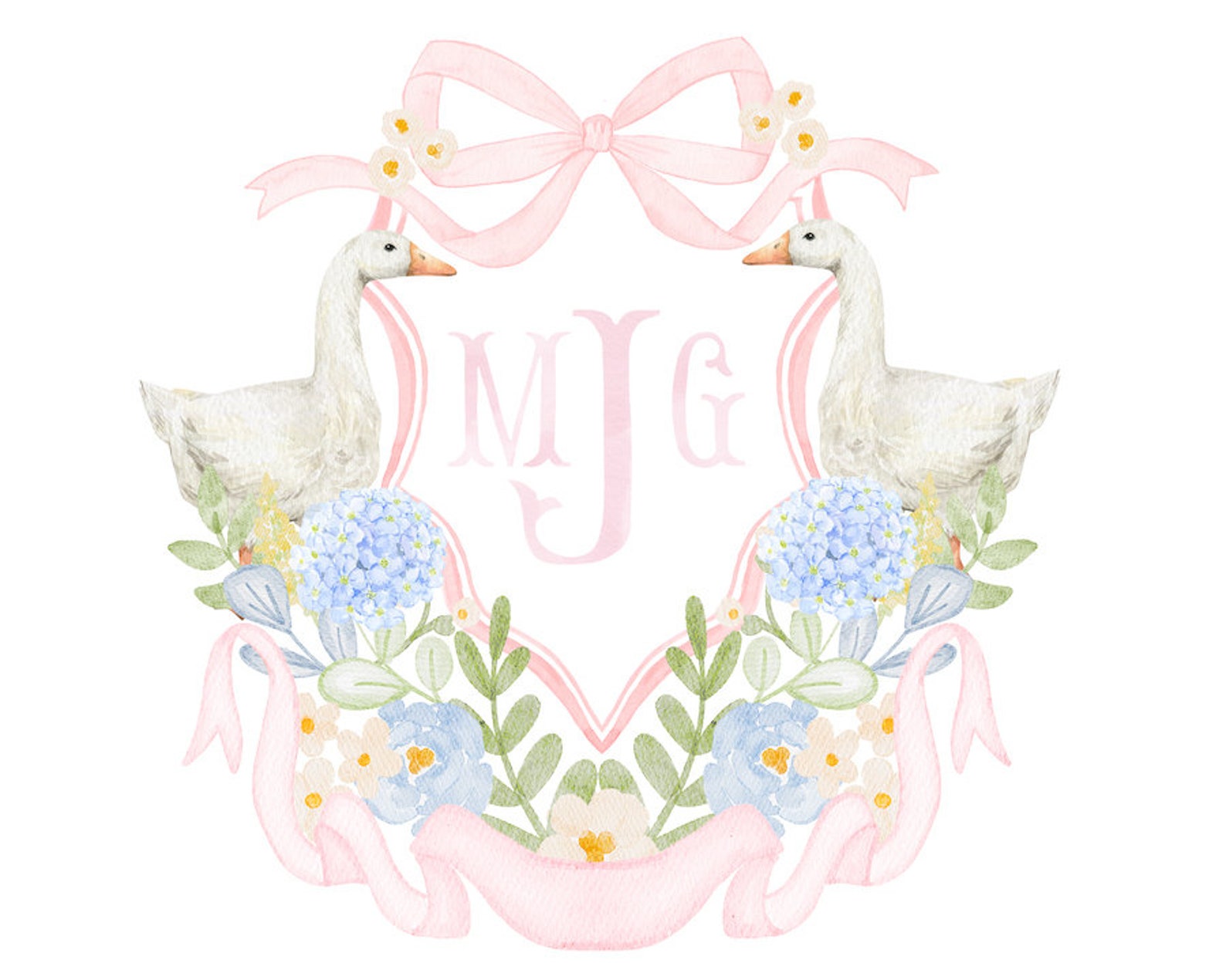 Floral English Springer Spaniel Monogram Art Print: Girl Nursery Decor ...