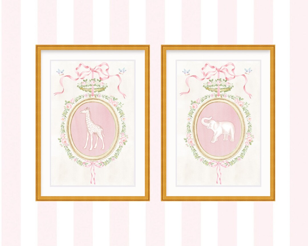 Safari Animal Intaglio Art Prints: Giraffe & Elephant Nursery Decor - Etsy