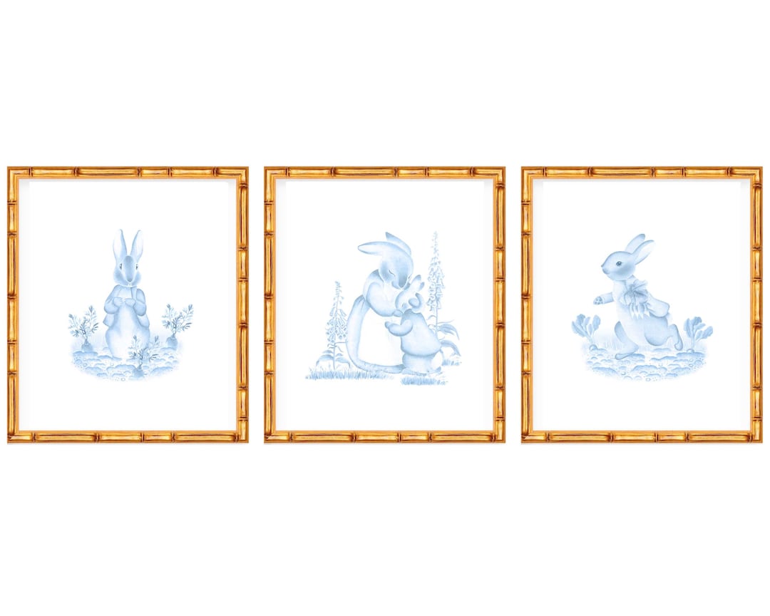Four Art Prints Peter Rabbit and Friends // Nursery // Toile Prints ...