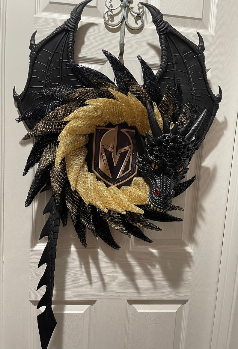Vegas Golden Knights Black Dragon Wreath. Defend the Realm. - Etsy