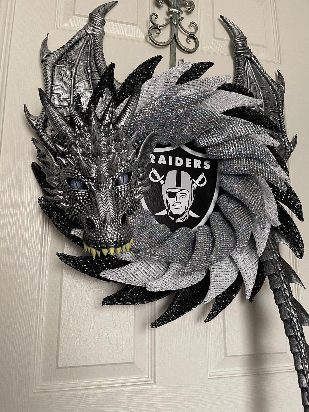 Las Vegas Raiders Dragon Wreath. - Etsy
