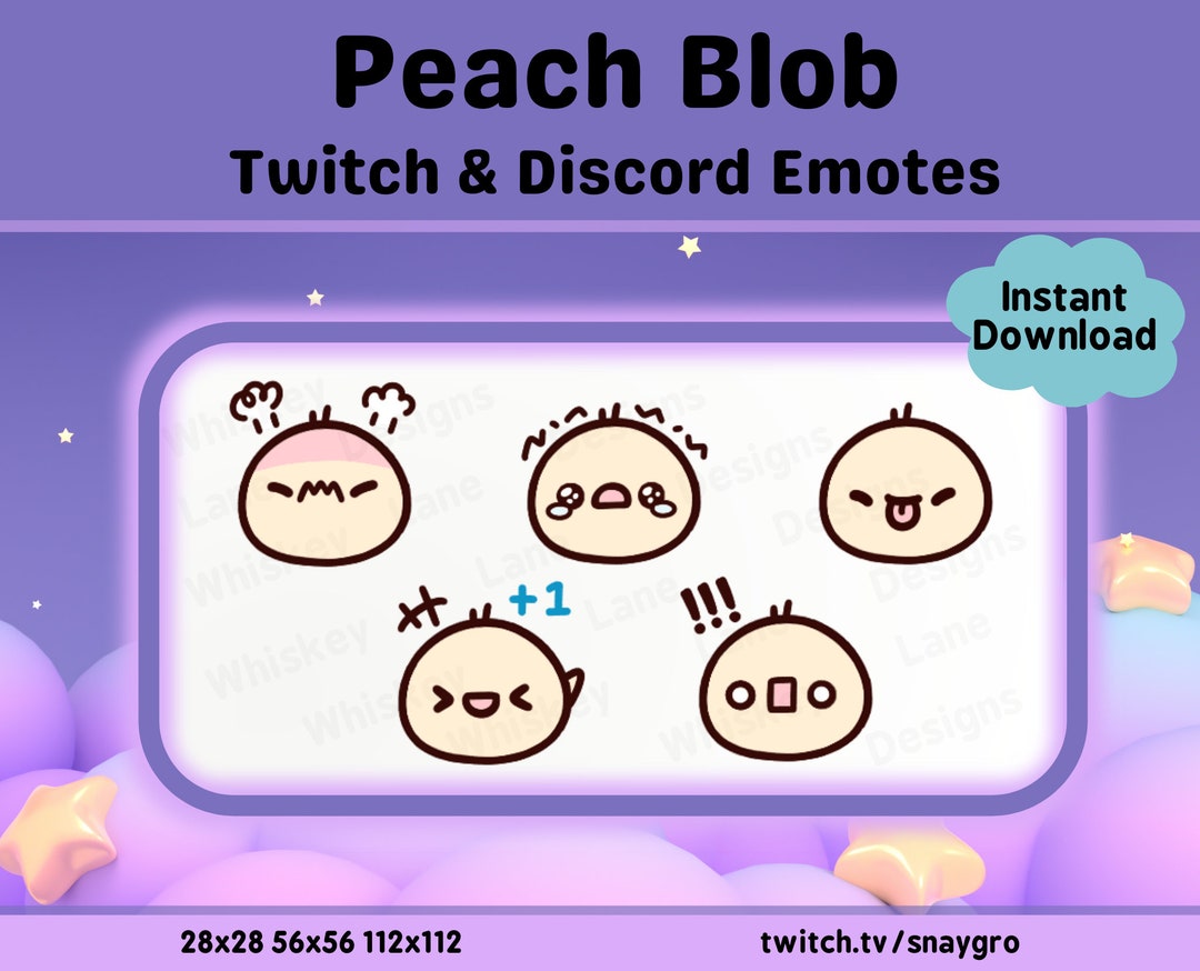 5 Pack Peach Blob Twitch And Discord Emotes Etsy