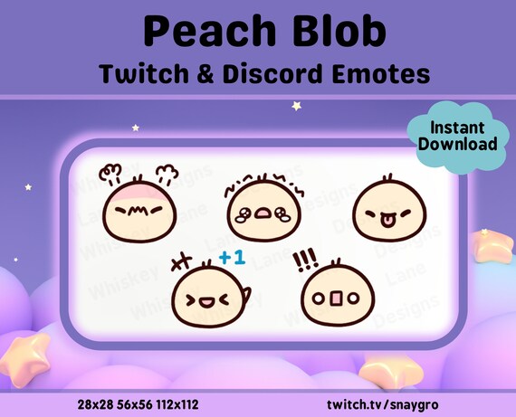 5 Pack Peach Blob Twitch & Discord Emotes - Etsy