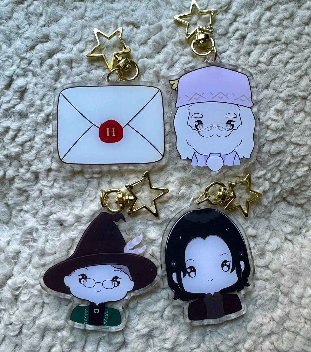 2.5" Acrylic Wizard Character Keychain Charms, Perfect for Any Wizard ...