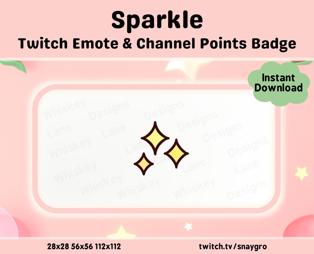 Cute Pastel Yellow Glitter Sparkles Twitch Channel Points Badge and ...