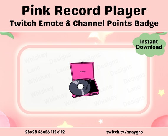 Retro Y2K Hot Pink Vinyl Record Player Twitch Channel Points - Etsy