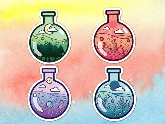 Dreamy Nature Potions Kawaii Aesthetic Vinyl Die Cut Stickers - Etsy