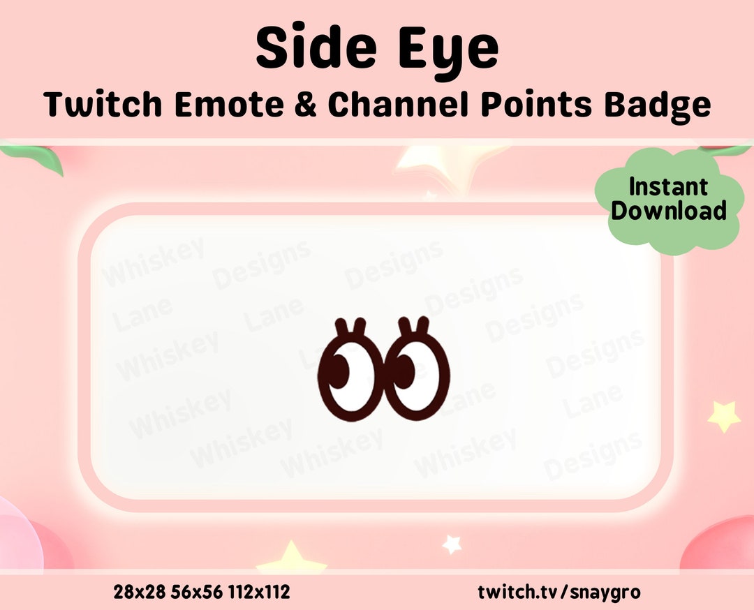 Cute Pastel Doodle Side Eye Twitch Channel Points Badge and Emote - Etsy