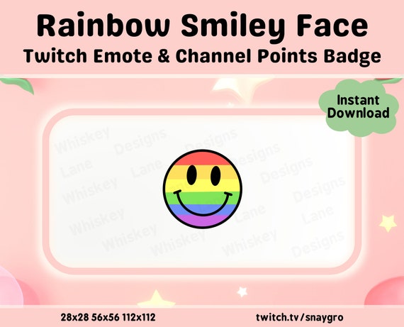 Rainbow Smiley Face Retro Pride Twitch Channel Points Badge - Etsy